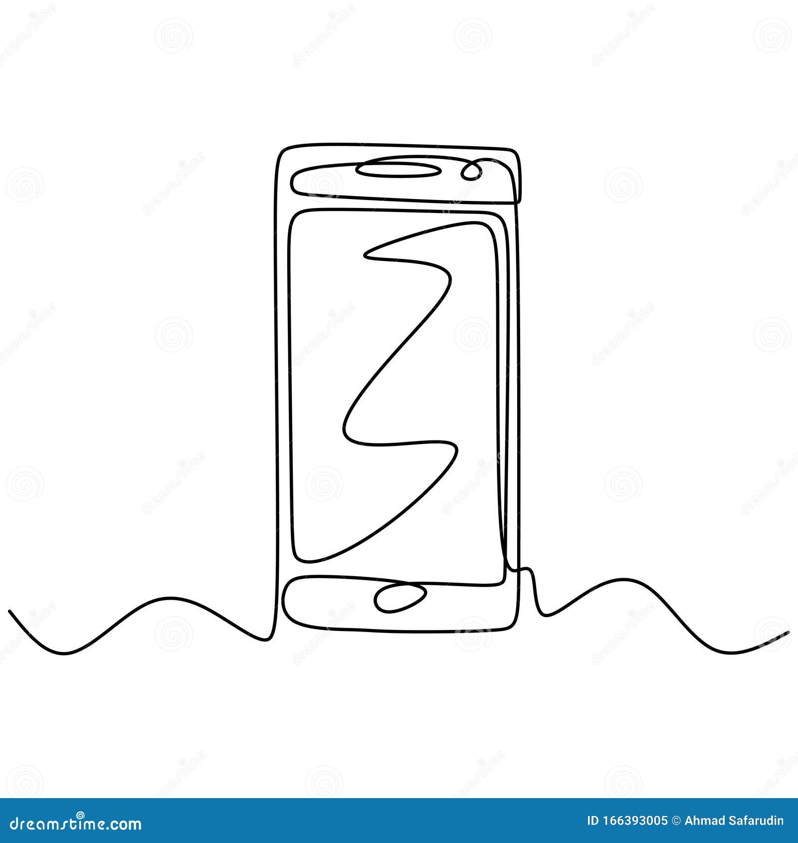 Continuous One Line Drawing of Mobile Phone or Smartphone Gadget Stock ...