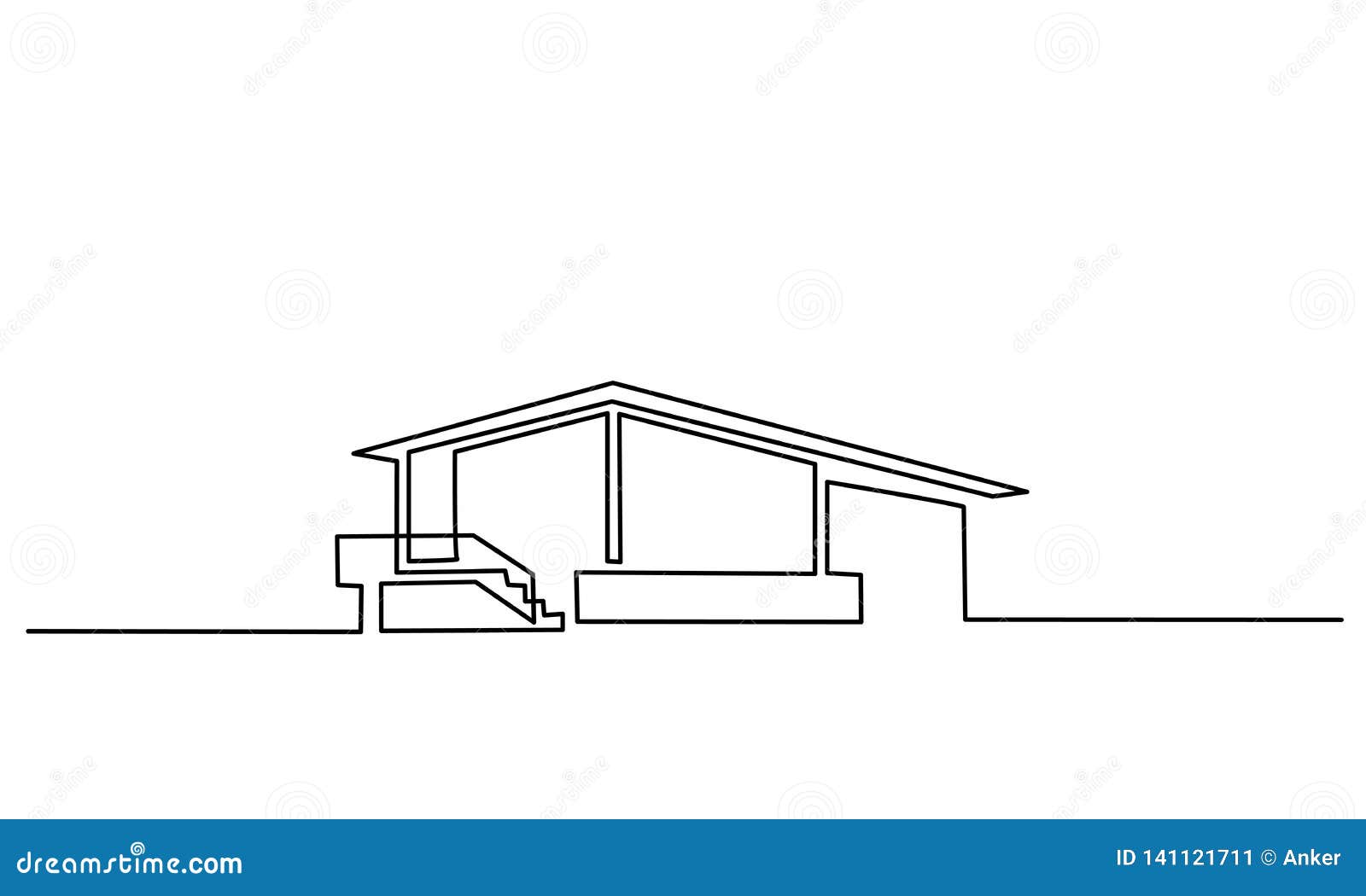 Continuous One Line Drawing Modern House Logo Stock Vector ... Continuous One Line Drawing Modern House Logo Stock Vector ...