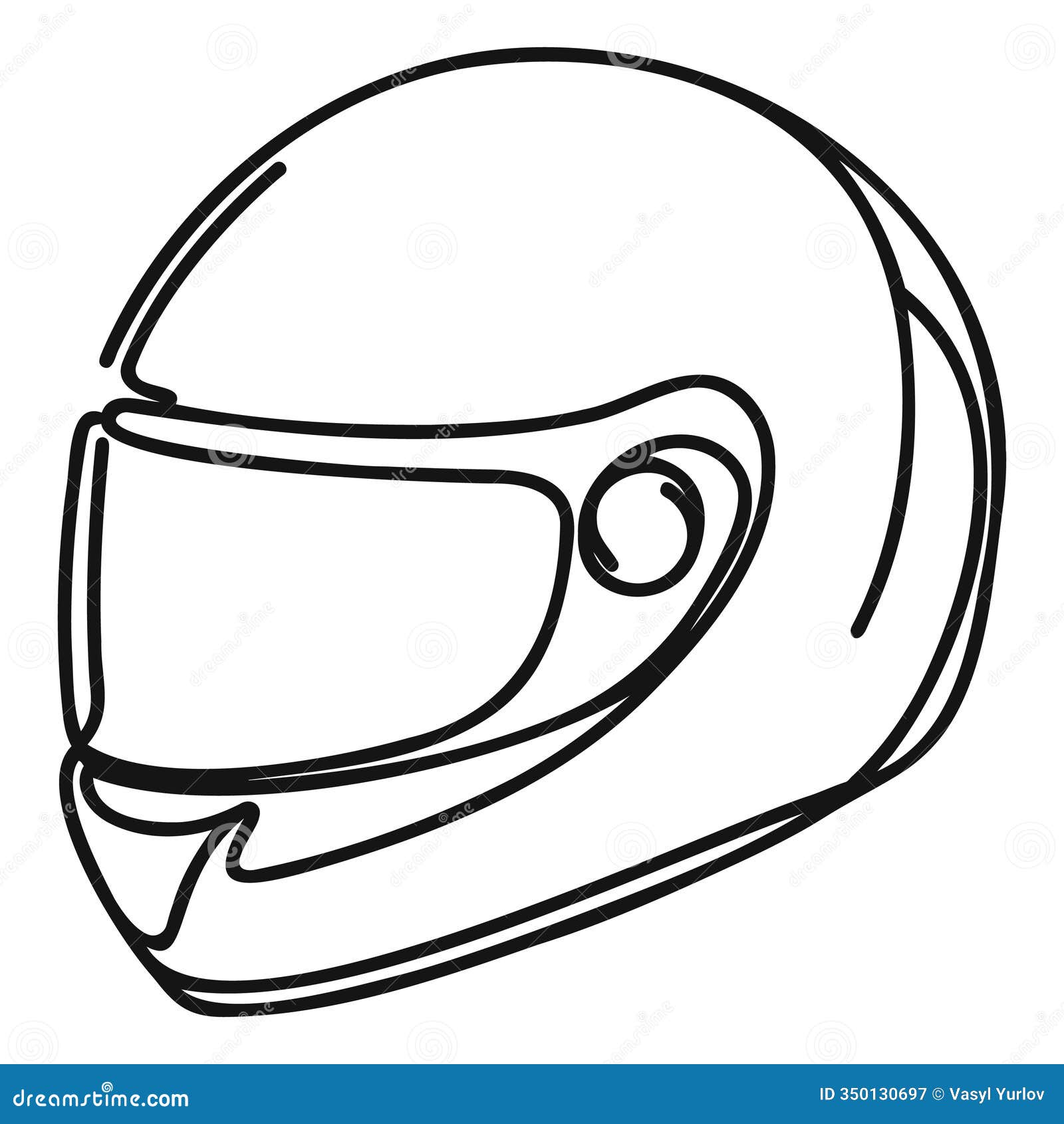 Continuous One Line Drawing Motorcycle Helmet with Clipping Path ...