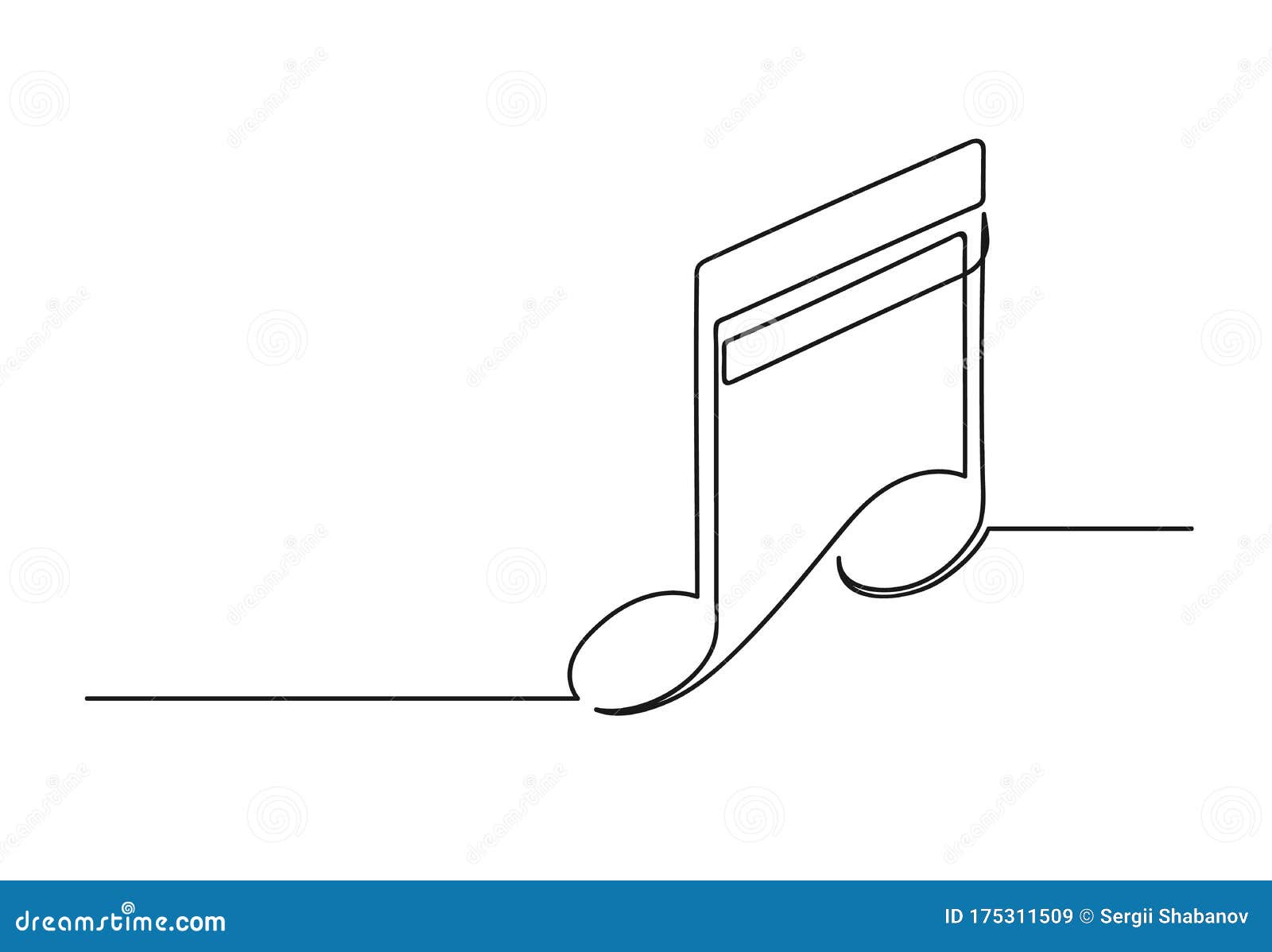 Continuous One Line Drawing of a Musical Note Stock Vector ...