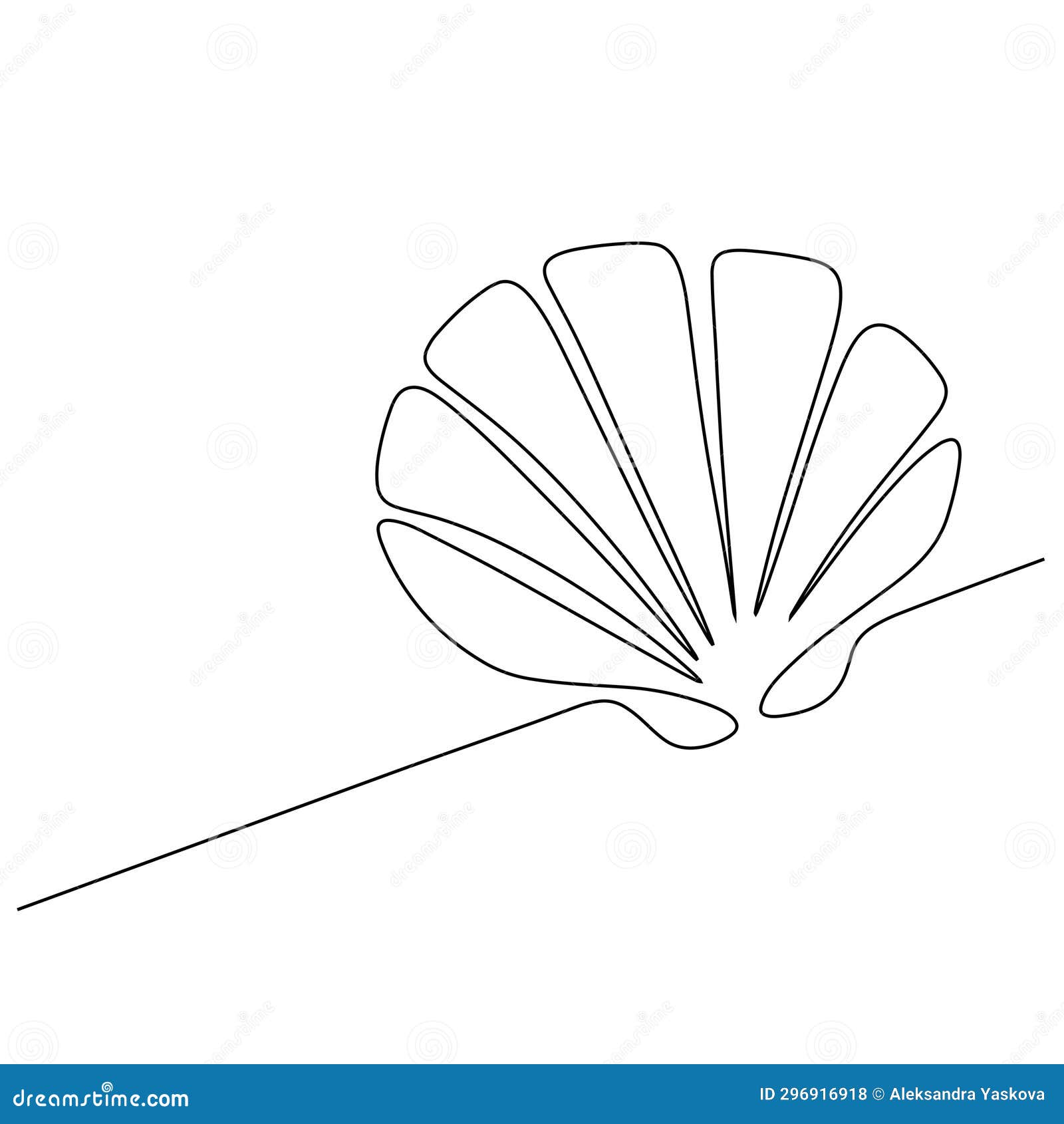 Continuous One Line Drawing of Oyster Shell. Editable Stroke Stock ...
