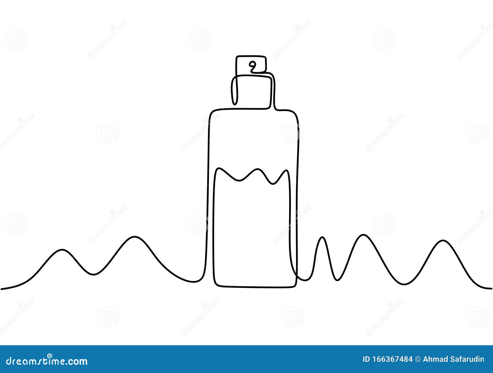 Continuous One Line Drawing of Perfume Cosmetic Bottle Minimalism ...
