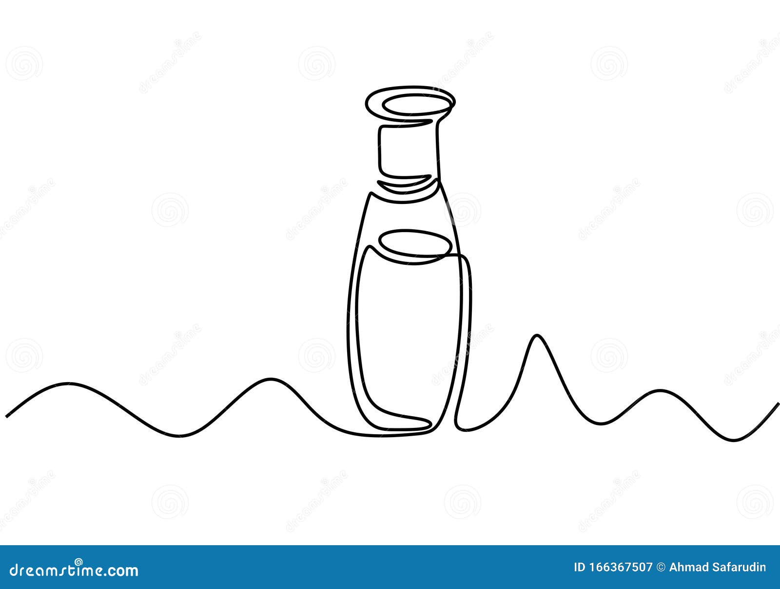 Continuous One Line Drawing of Perfume Cosmetic Bottle. Minimalism ...