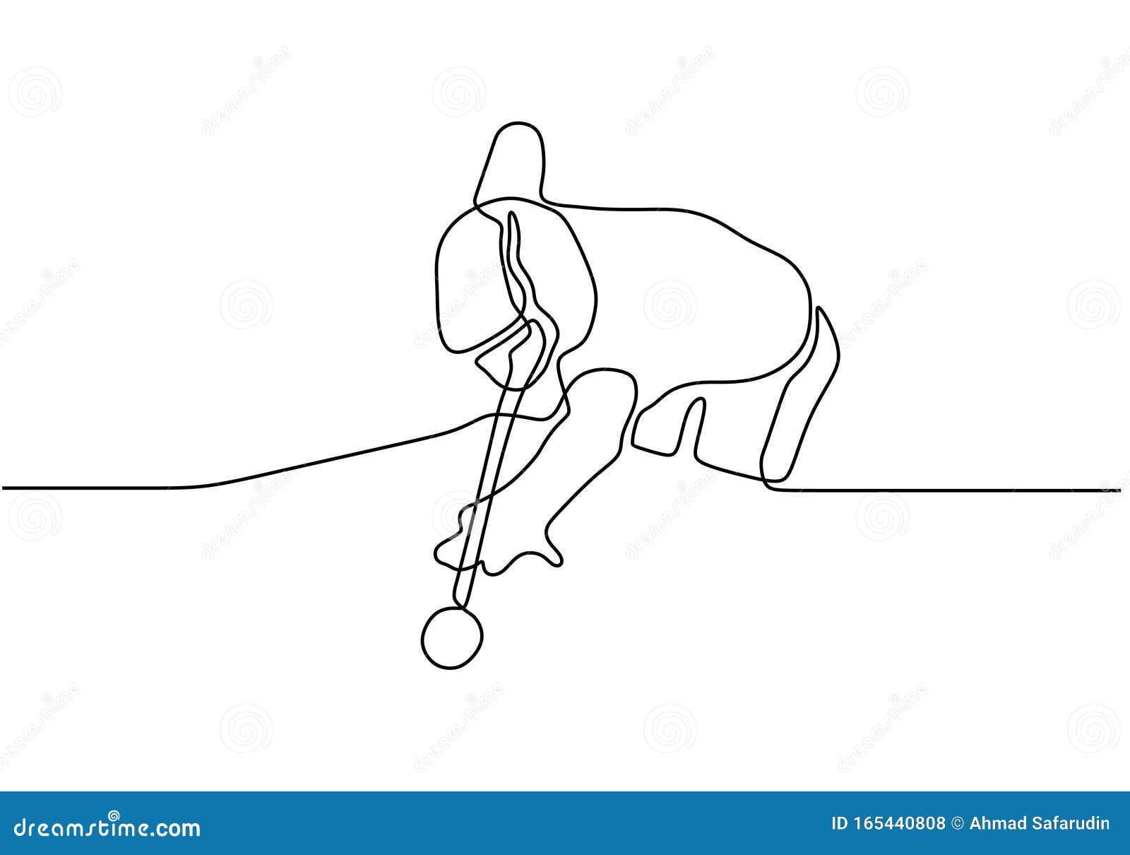 Continuous One Line Drawing of Person Playing Billiard Sport Game Stock ...