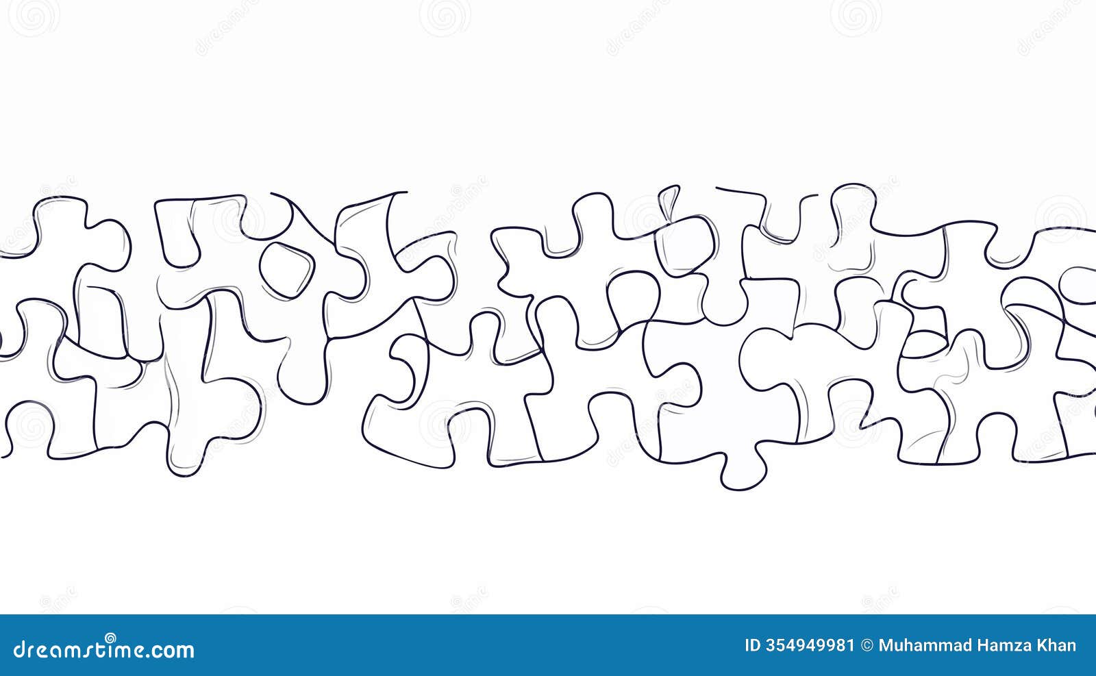 Continuous One-line Drawing of a Puzzle Jigsaw Piece. Stock ...