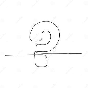 Continuous One Line Drawing of Question Mark in Minimalist Style ...