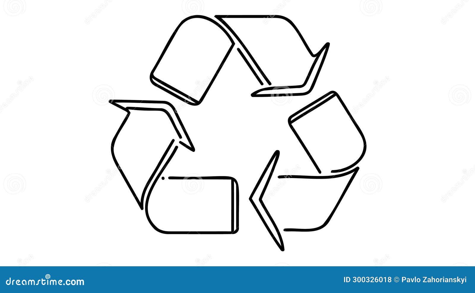 Continuous One Line Drawing Recycling Symbol. Recycling Linear Icon ...