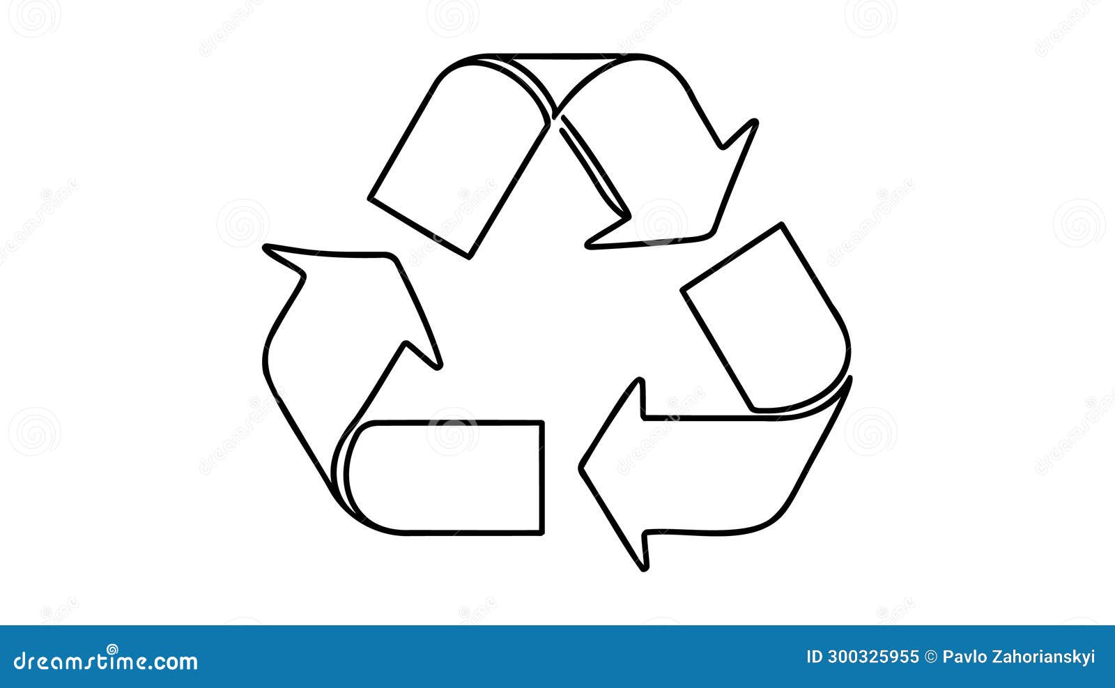 Continuous One Line Drawing Recycling Symbol. Recycling Linear Icon ...