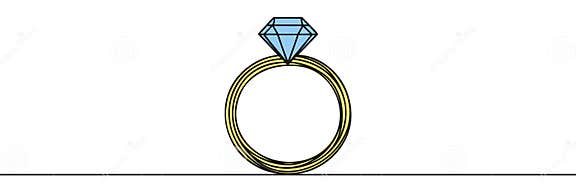 Continuous One Line Drawing of Ring Line Art Drawing Vector ...