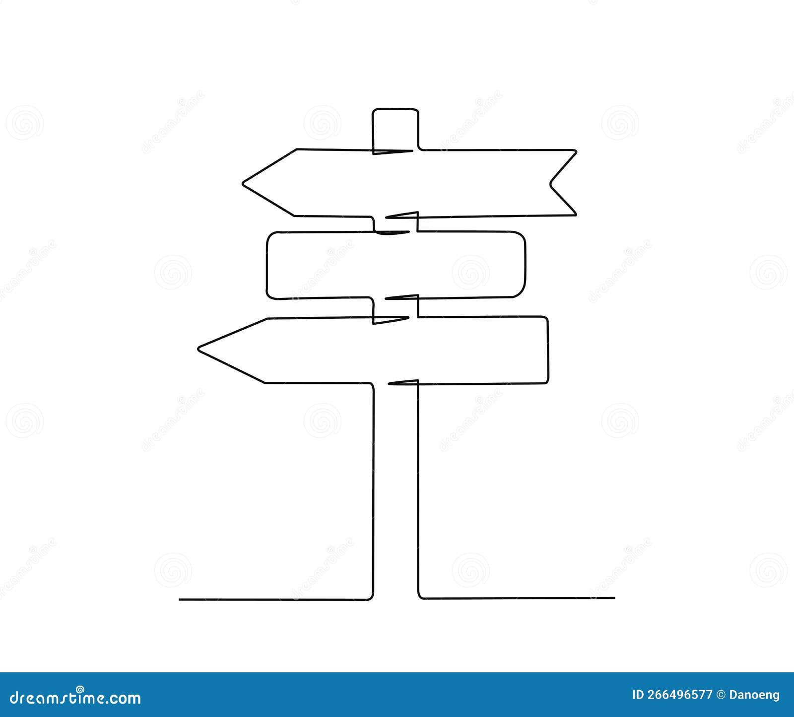 Continuous One Line Drawing of Road Direction Sign Arrows. Direction ...