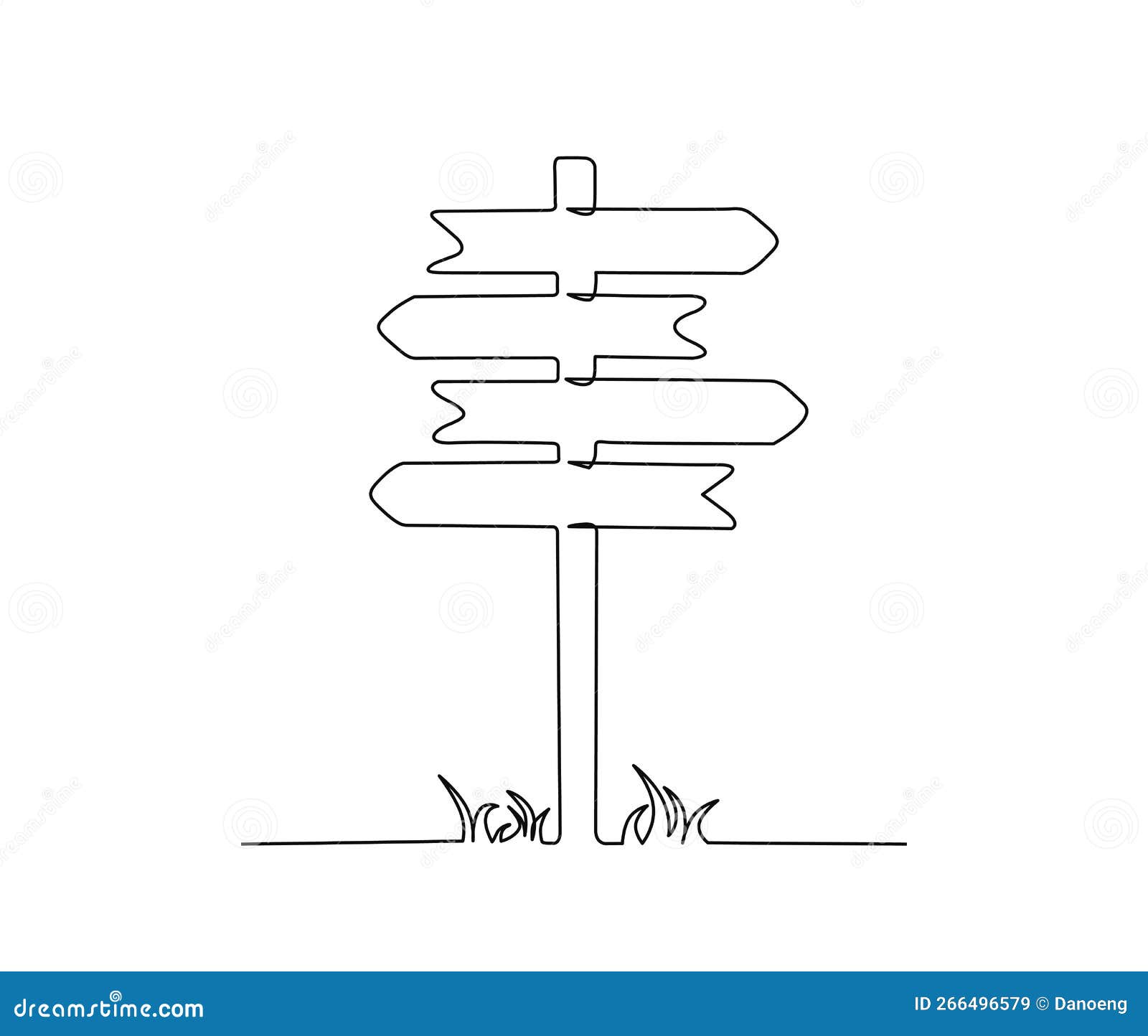 Continuous One Line Drawing of Road Direction Sign Arrows. Direction ...