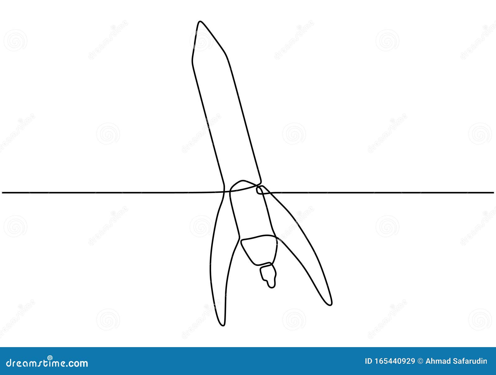 Continuous One Line Drawing of Rocket Vector Object Stock Vector ...