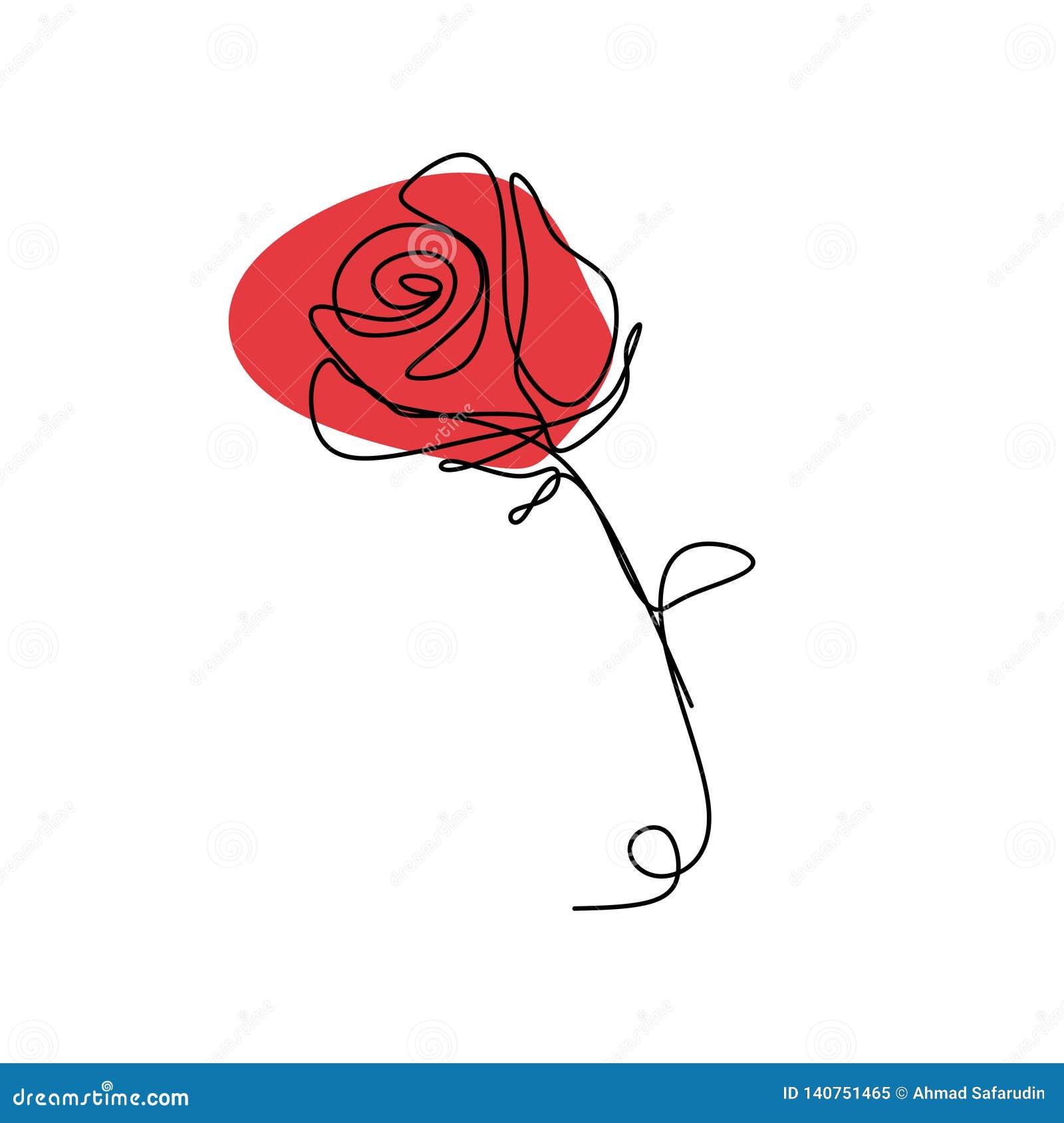 Continuous One Line Drawing Of Rose Flower Vector Illustration Isolated