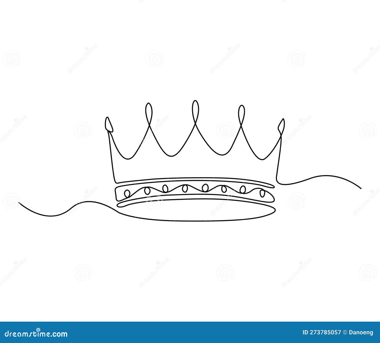 Continuous One Line Drawing of Royal Crown. Simple King Crown Line Art ...