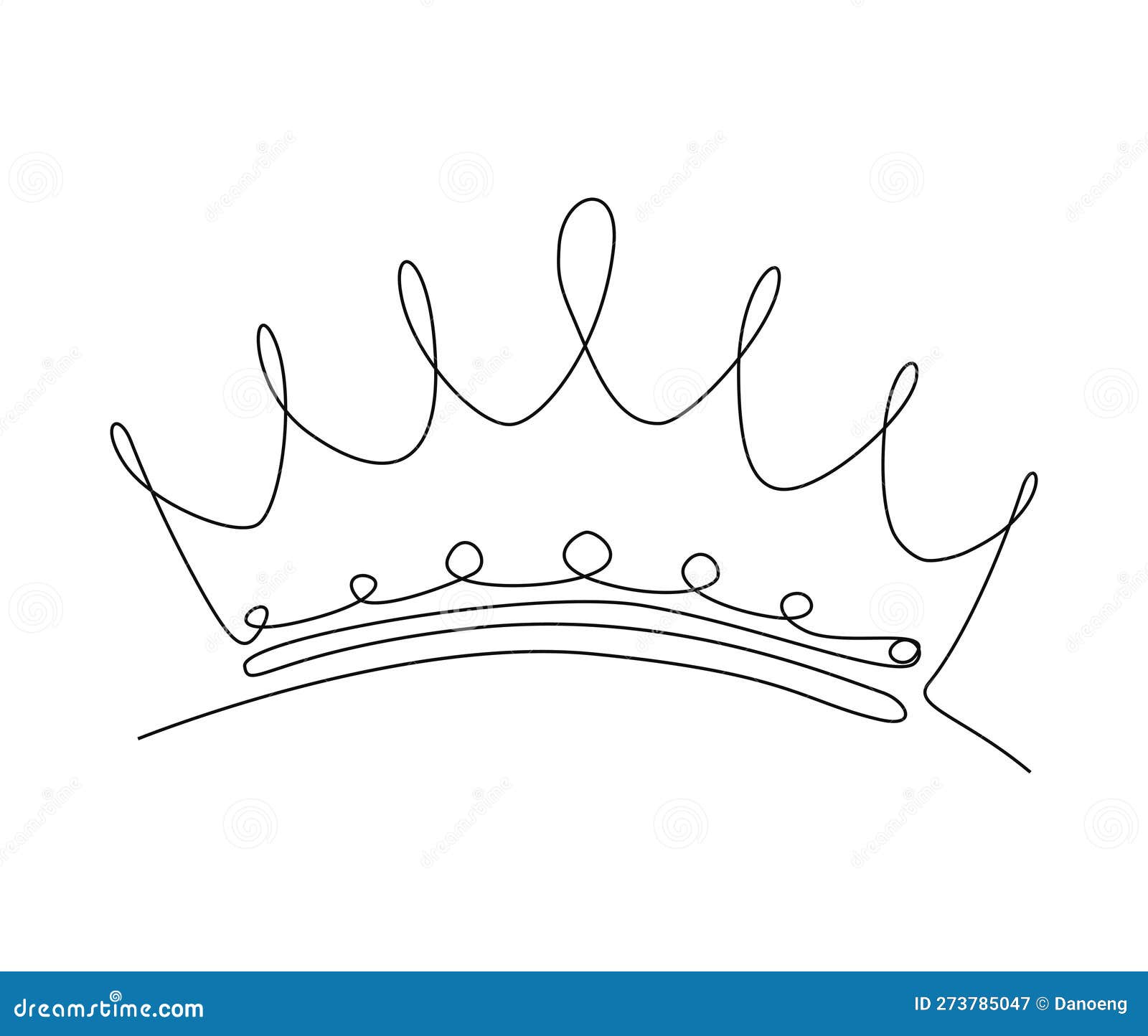 Continuous One Line Drawing of Royal Crown. Simple King Crown Outline ...