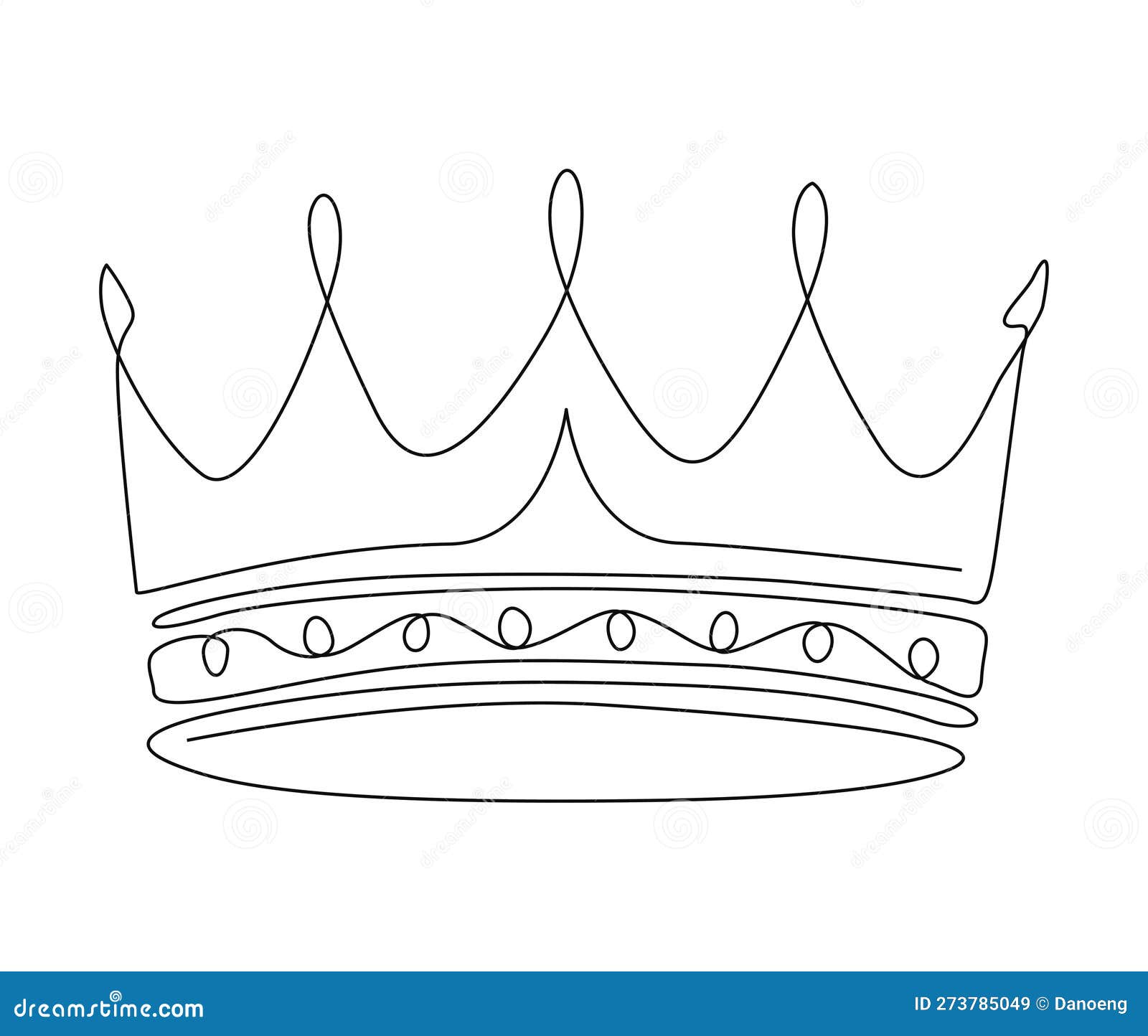 Continuous One Line Drawing of Royal Crown. Simple King Crown Outline ...