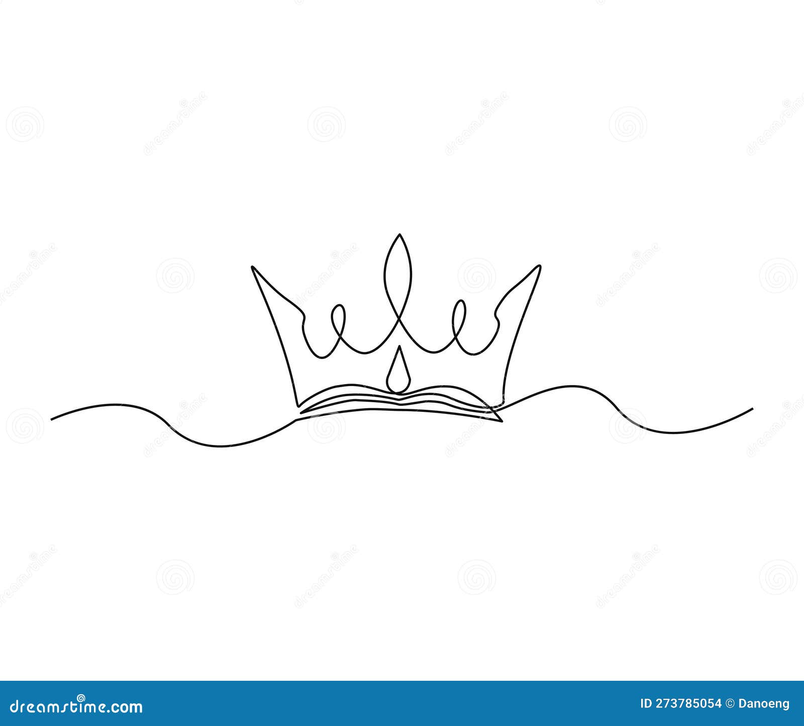 Continuous One Line Drawing of Royal Crown. Simple King Crown Outline ...