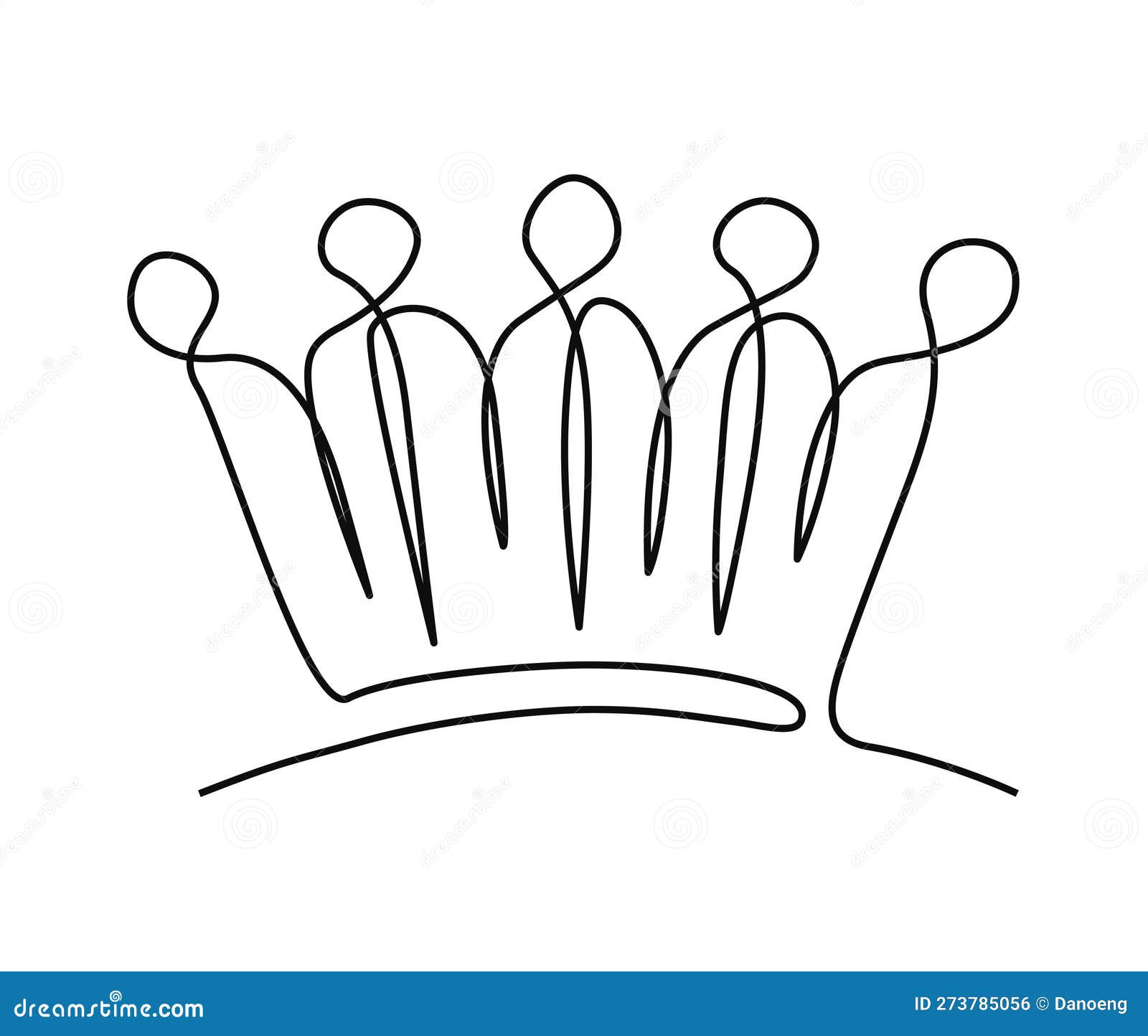 Continuous One Line Drawing of Royal Crown. Simple King Crown Outline ...