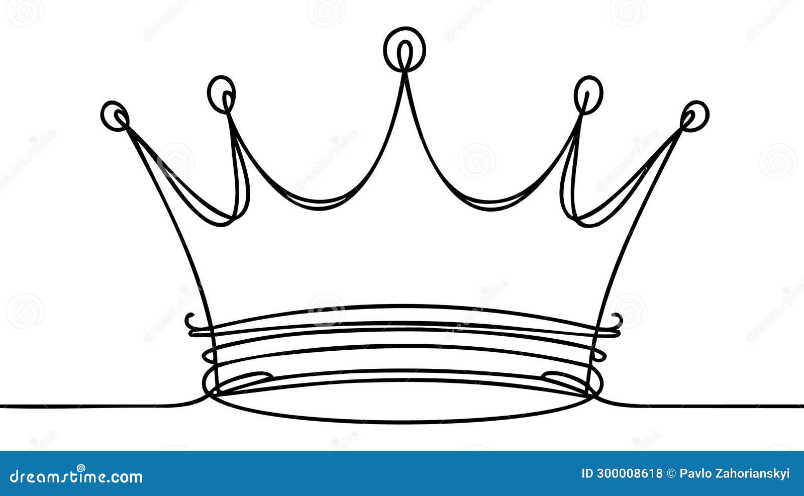 Continuous One Line Drawing of Royal Crown. Simple King Crown Outline ...