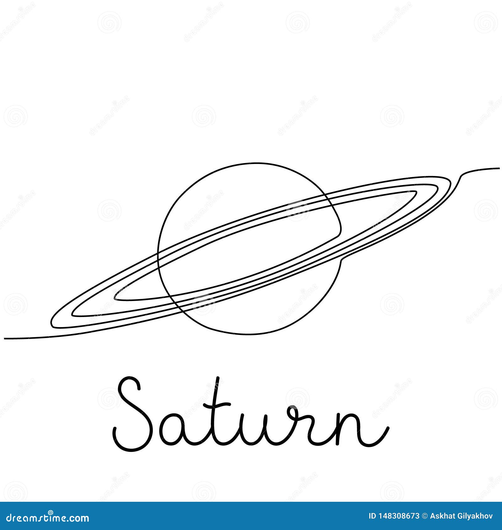 Saturn Planet Drawing