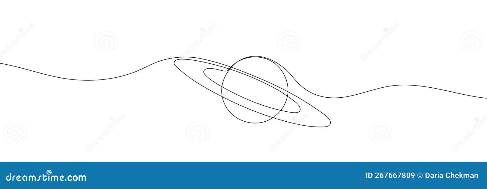 Continuous One Line Drawing Saturn Planet. Vector Illustration Stock ...