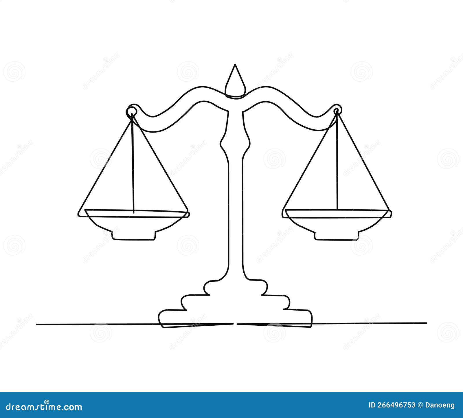Continuous One Line Drawing of Scales. Scales of Justice Line Art ...
