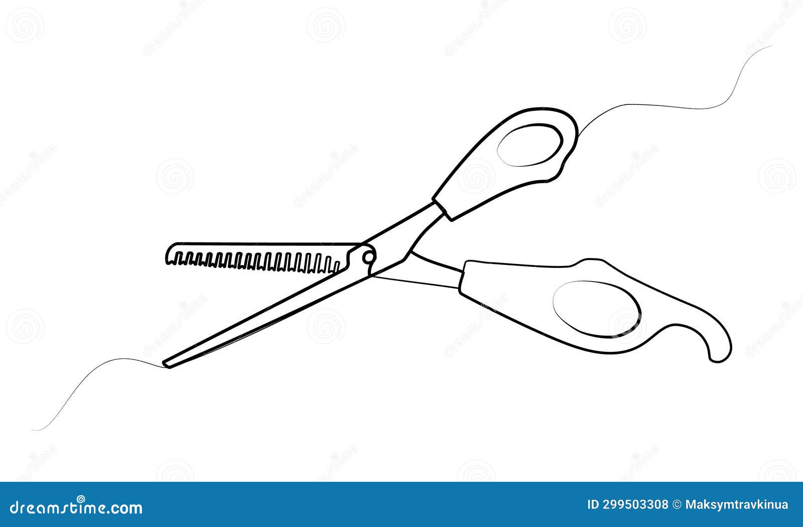 Continuous One Line Drawing of Scissors Stock Illustration ...