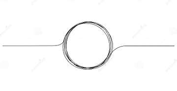 Continuous One Line Drawing of Scribble Black Circle. Round Frame ...