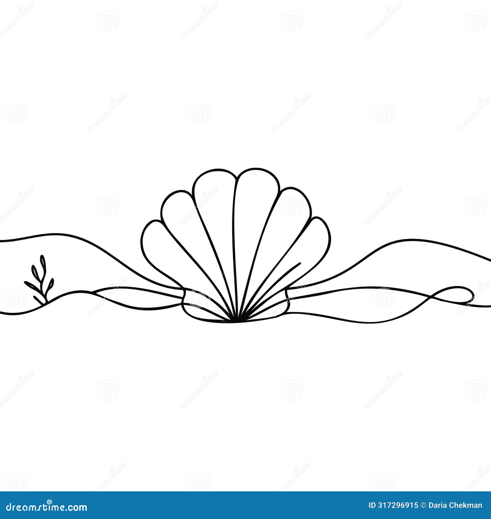 Continuous One Line Drawing of Sea Shell. Simple Illustration of Shell ...
