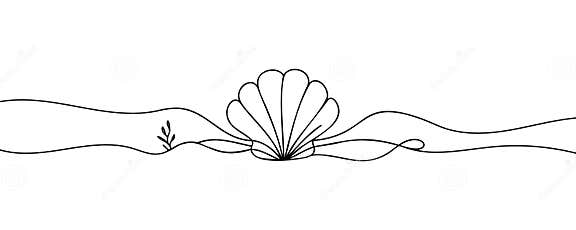 Continuous One Line Drawing of Sea Shell. Simple Illustration of Shell ...