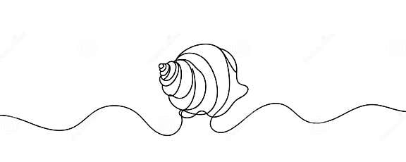 Continuous One Line Drawing of Sea Shell. Simple Illustration of Shell ...