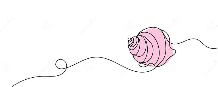 Continuous One Line Drawing of Sea Shell. Simple Illustration of Shell ...