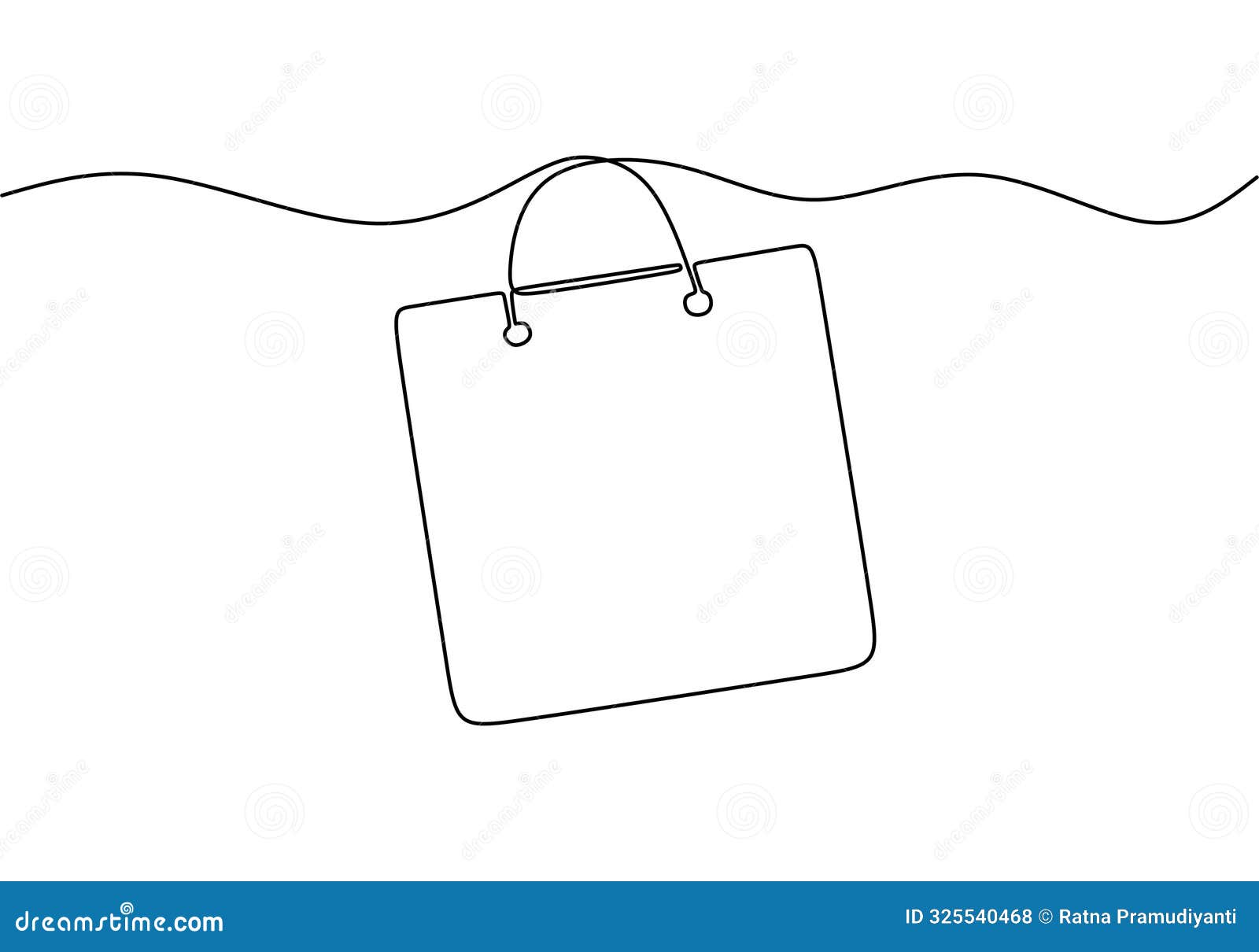 Continuous One Line Drawing of Shopping Bag Stock Vector - Illustration ...