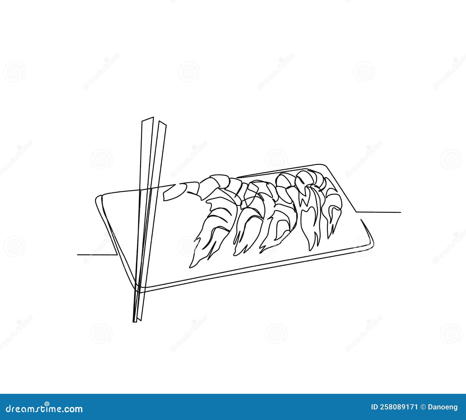 Continuous One Line Drawing of Shrimp Seafood. Shrimp Seafood Line Art ...