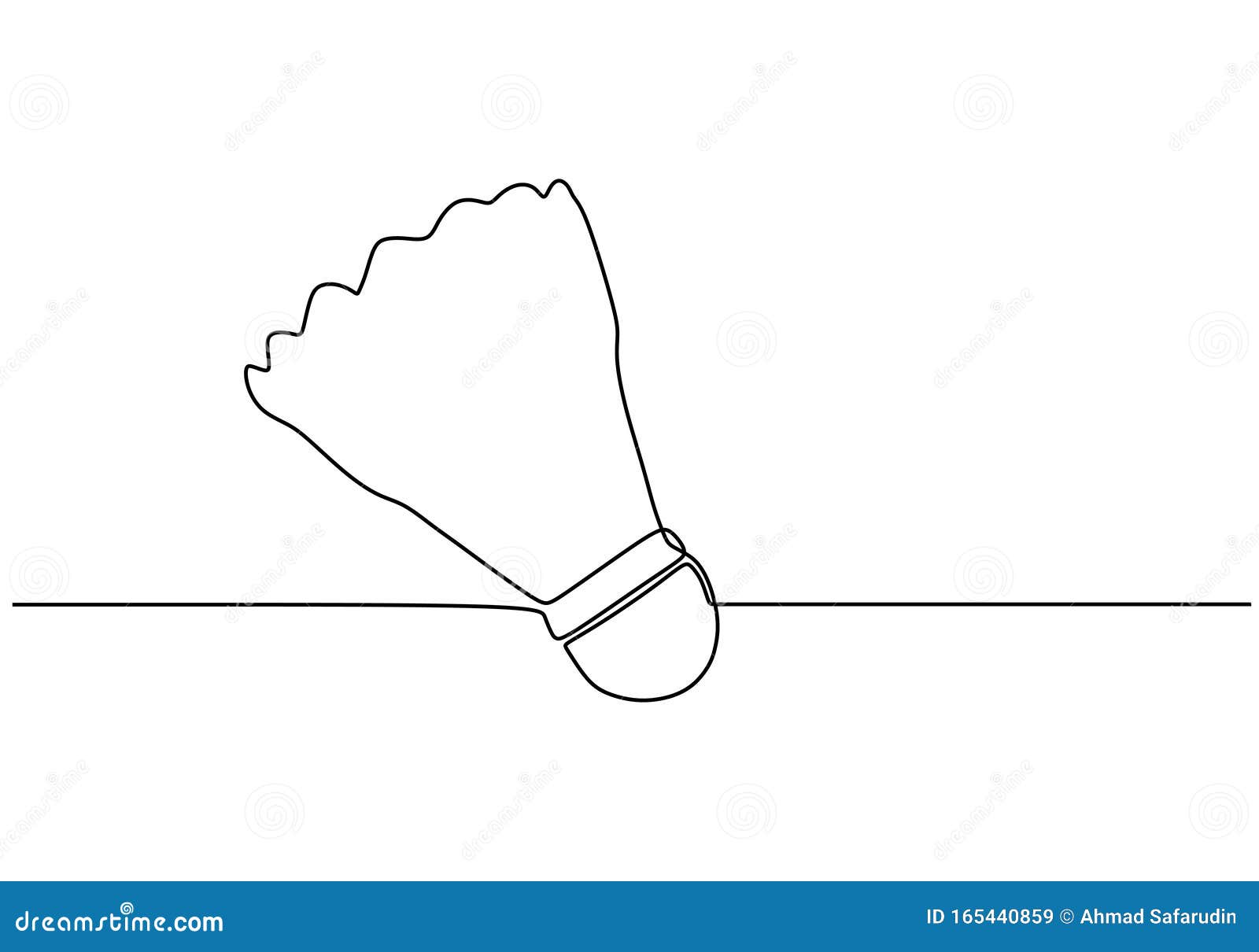Continuous One Line Drawing of Shuttlecock for Badminton Game Sport ...