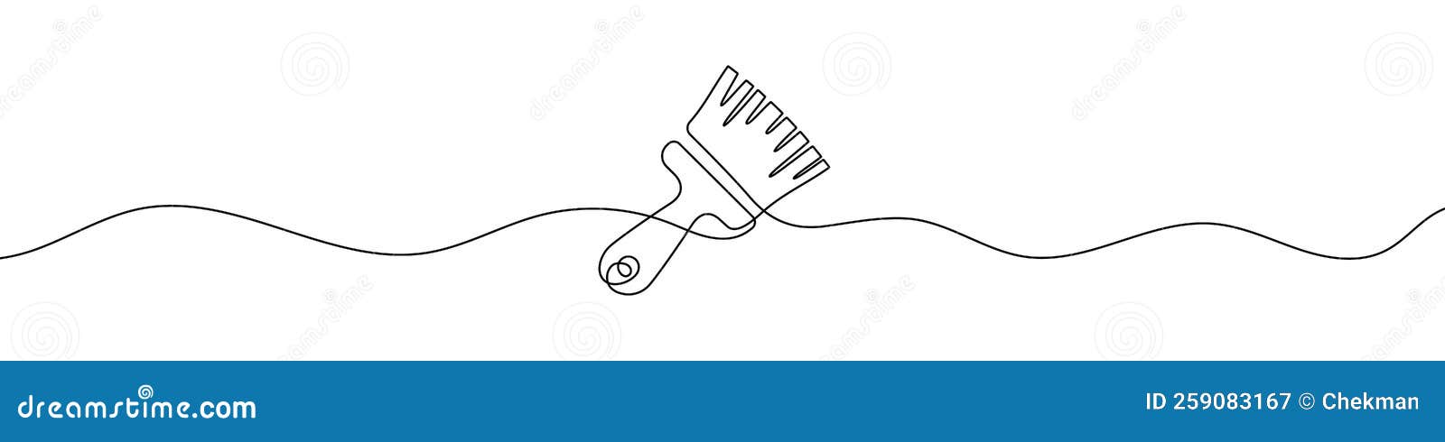 Paintbrush Continuous One Line Drawing Vector. Illustration Of Art ...