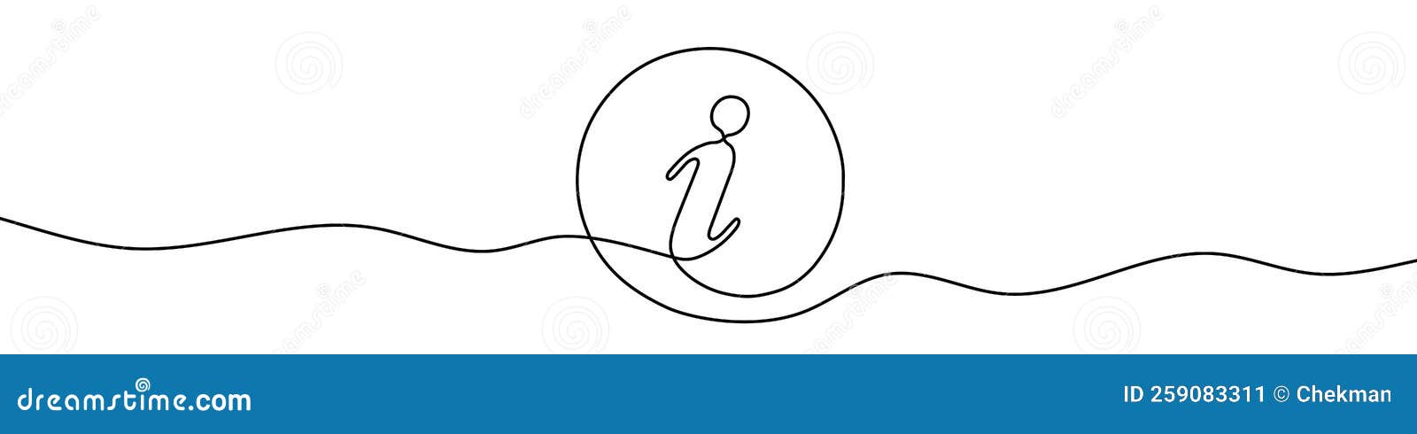 Continuous One Line Drawing Silhouette of Information Symbol ...