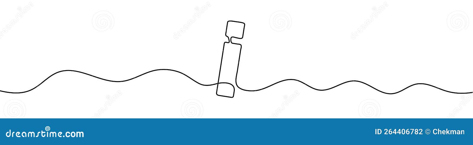 Continuous One Line Drawing Silhouette of Information Symbol ...