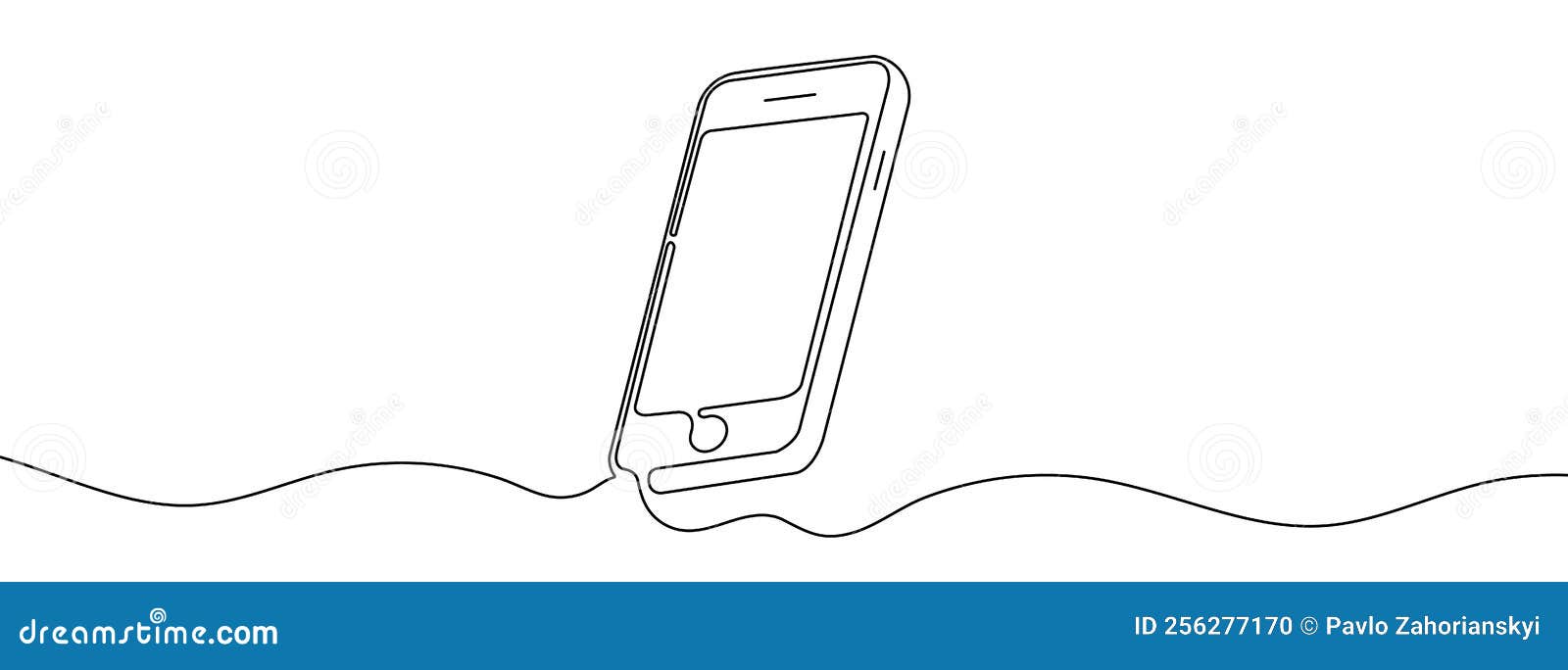 Continuous One Line Drawing Smartphone, Gadget. Stock Vector ...