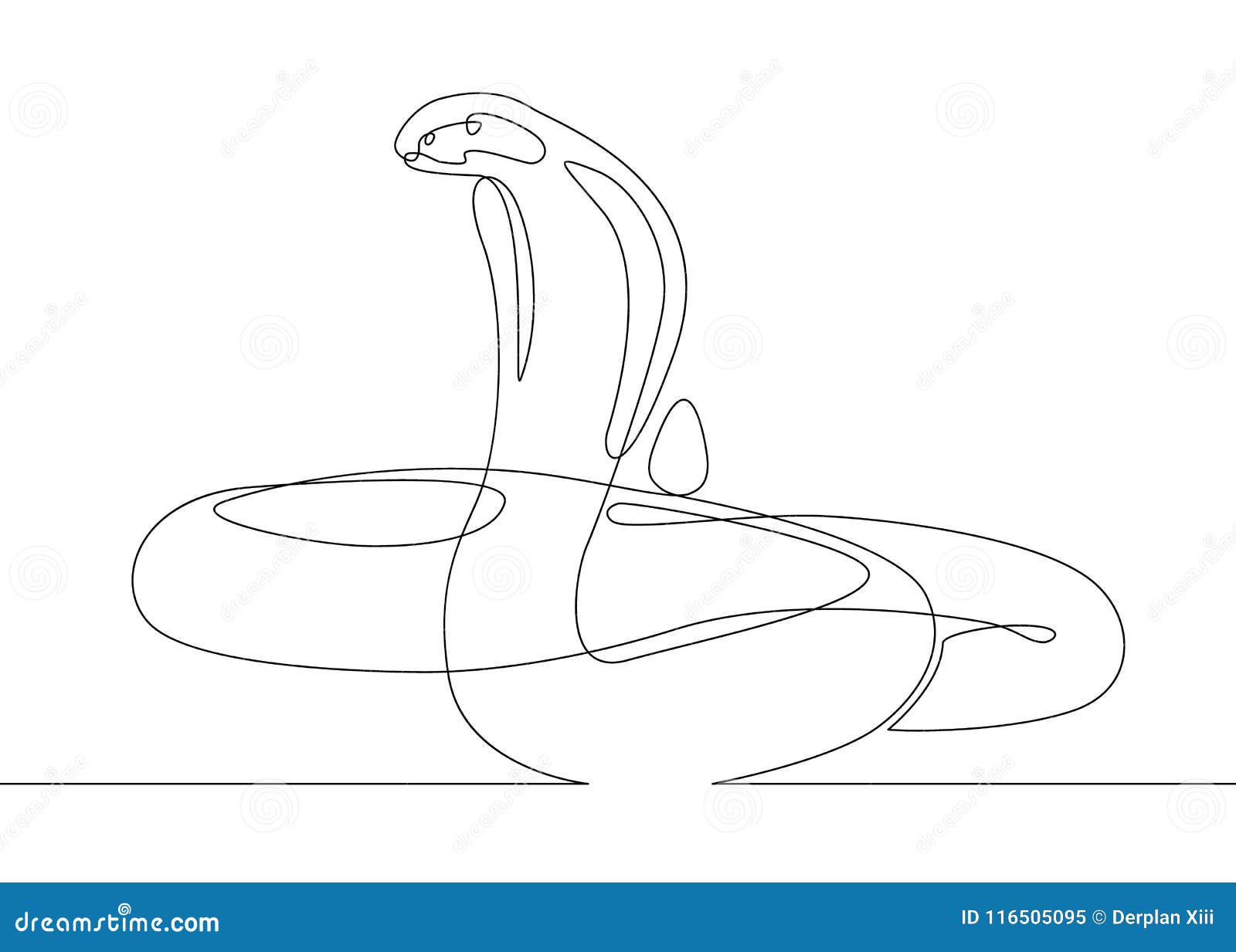Continuous Line Drawing Snake Cobra Stock Vector - Illustration of ...