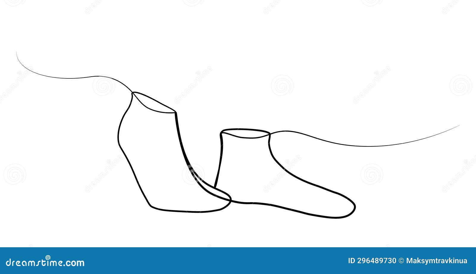 Continuous One Line Drawing of Socks. Vector Illustration Stock Vector ...