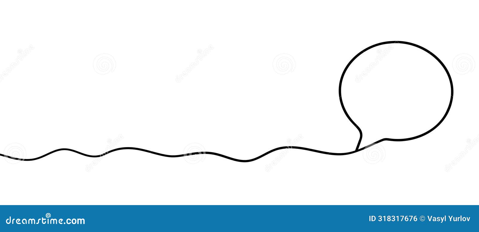 Continuous One Line Drawing of Speech Bubble, Dialog Box Vector ...