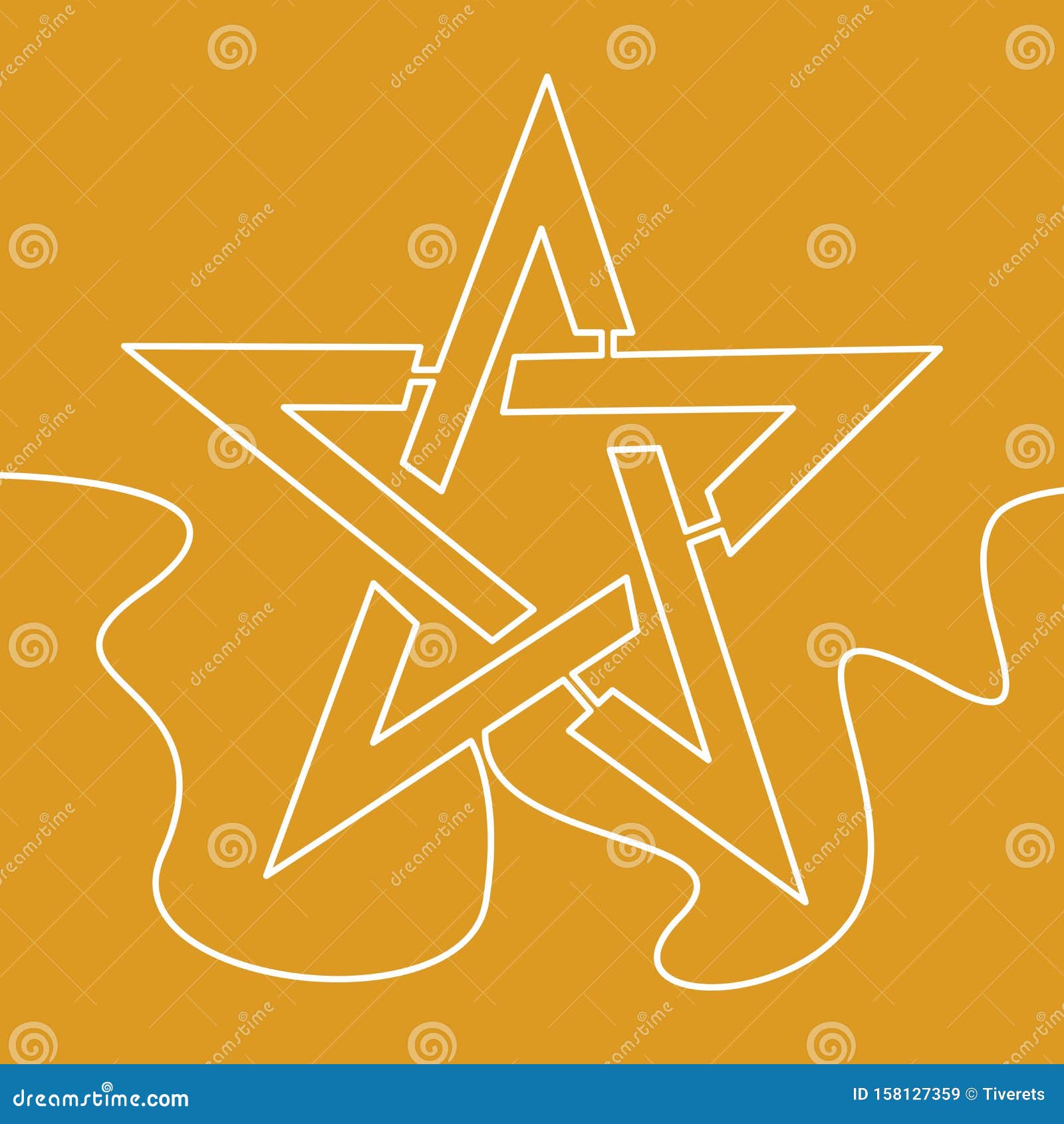 Continuous One Line Drawing Star Vector Concept Stock Vector ...