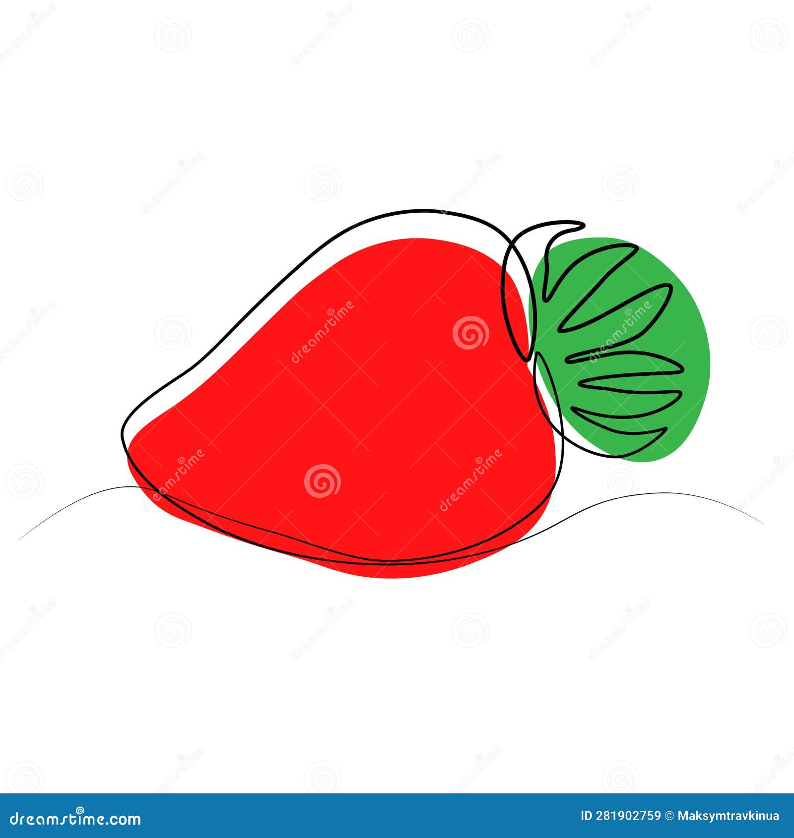 Continuous One Line Drawing of Strawberries. Vector Stock Vector ...