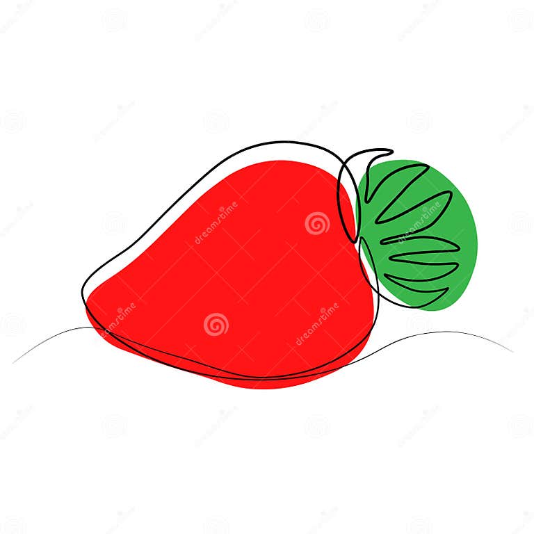 Continuous One Line Drawing of Strawberries. Vector Stock Vector ...
