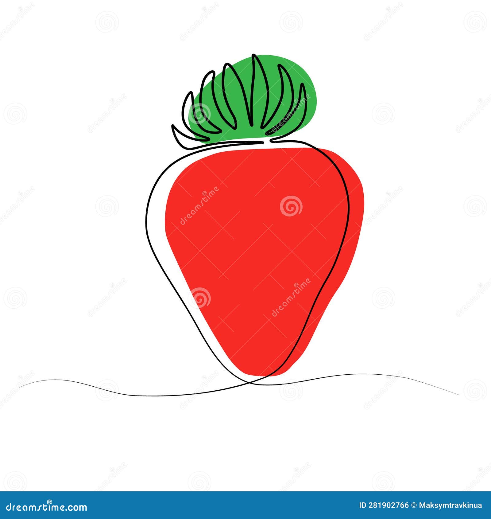 Continuous One Line Drawing of Strawberries. Vector Stock Vector ...