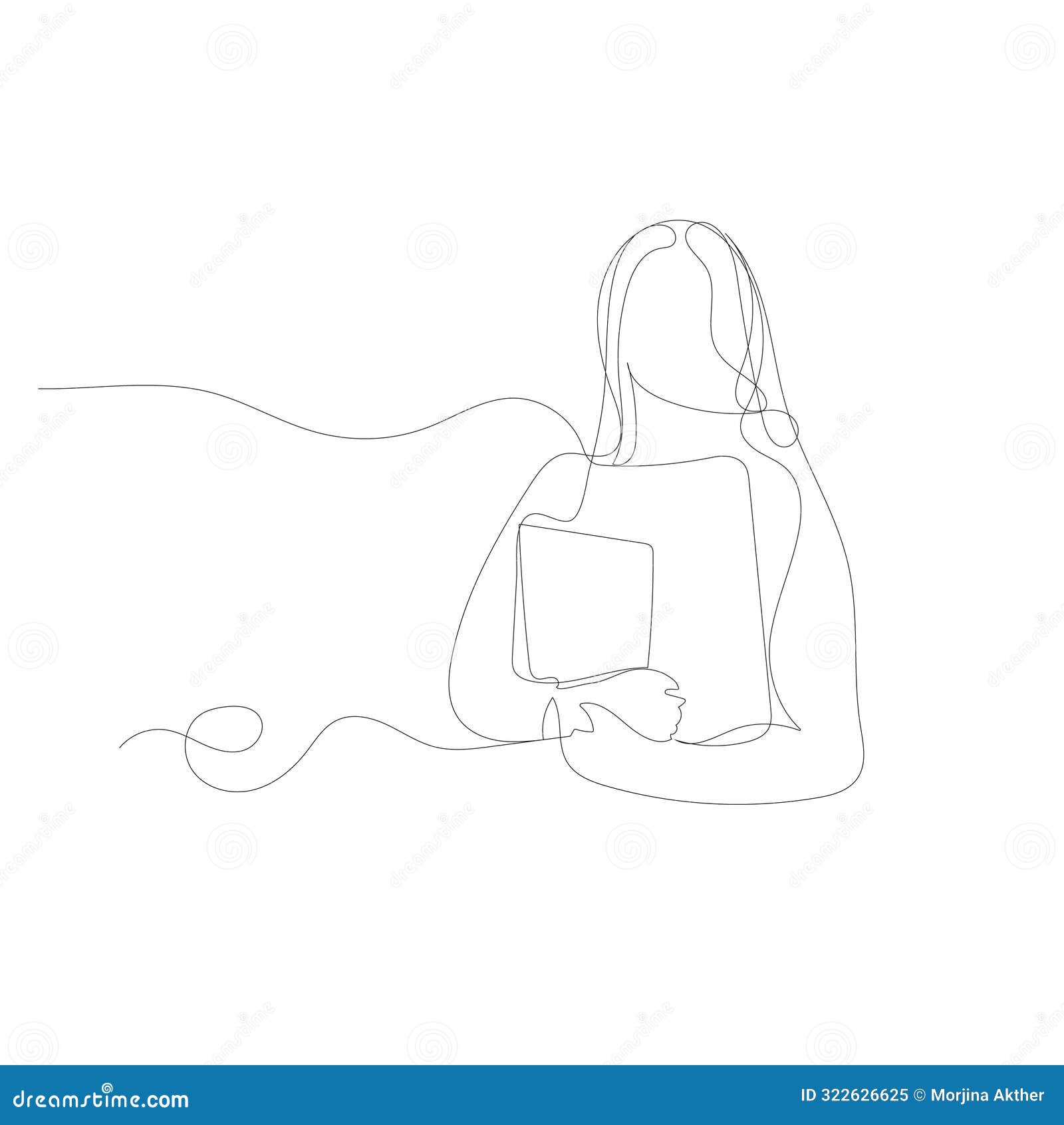Continuous One Line Drawing of a Student Stock Vector - Illustration of ...