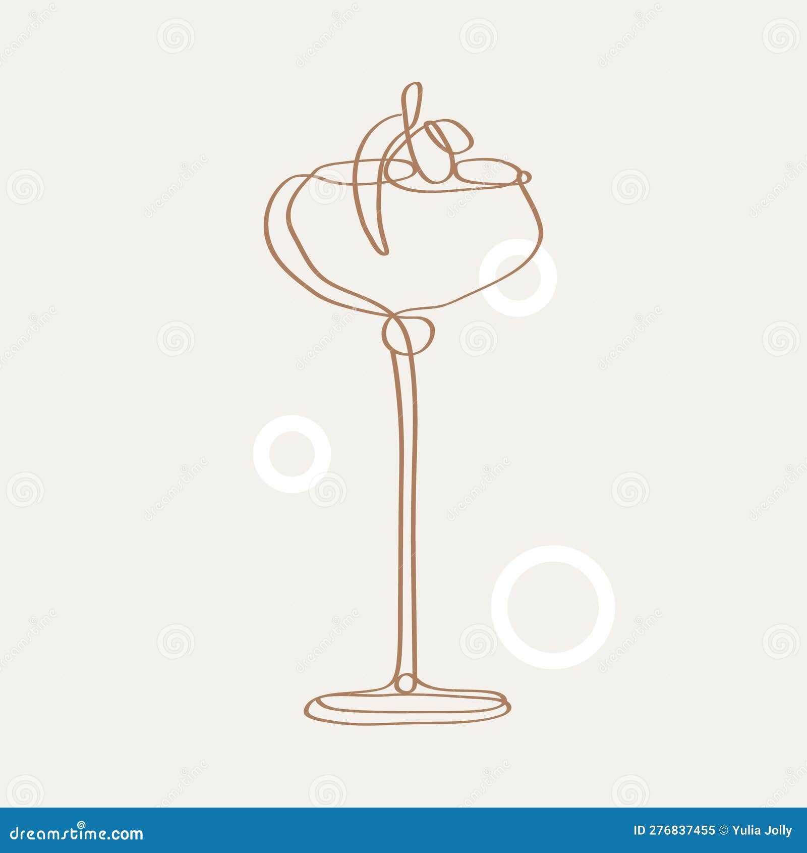 Continuous One Line Drawing of Summer Cocktail Drinks. Bar and ...