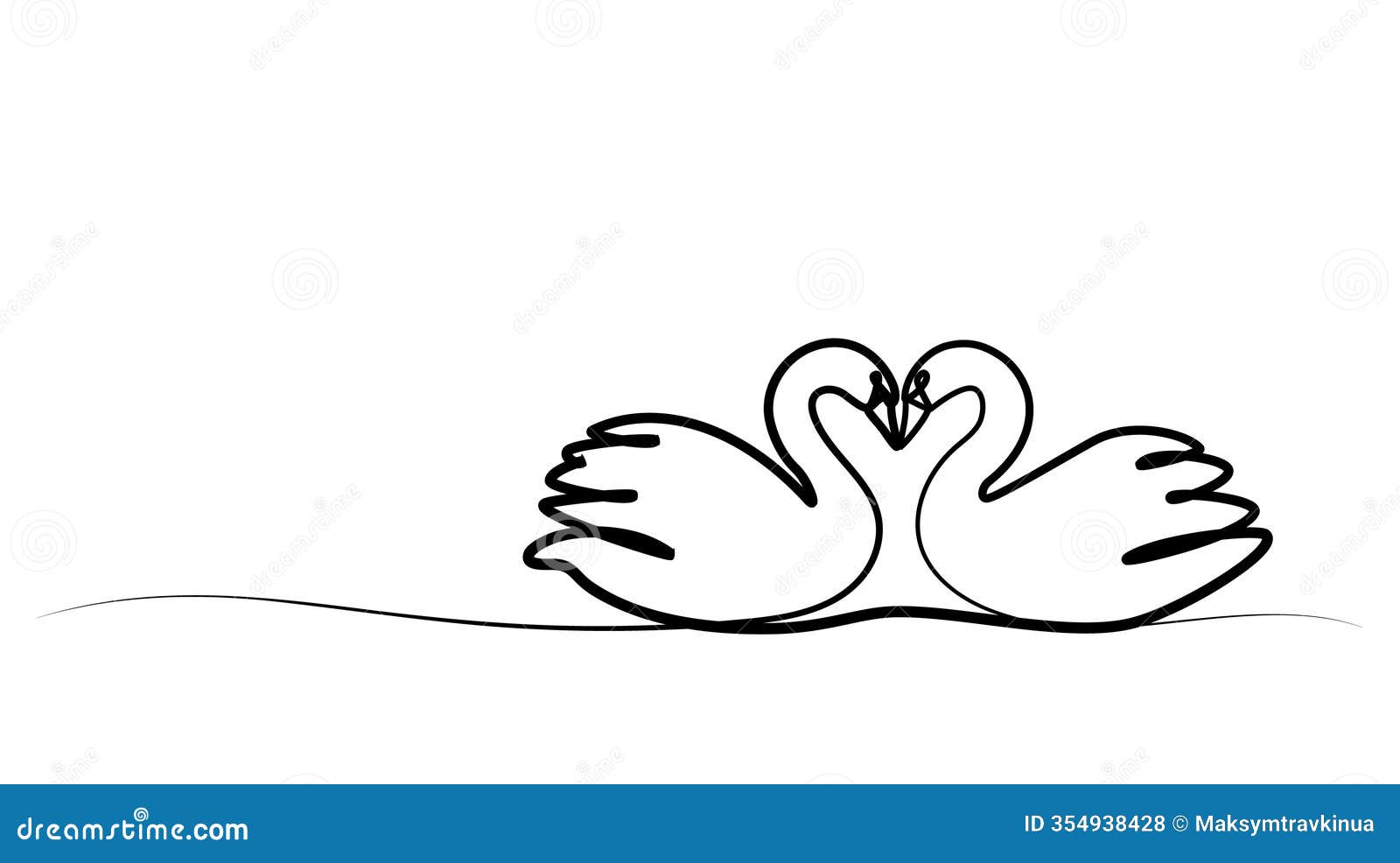 Continuous One Line Drawing of a Swan. Vector Stock Illustration ...