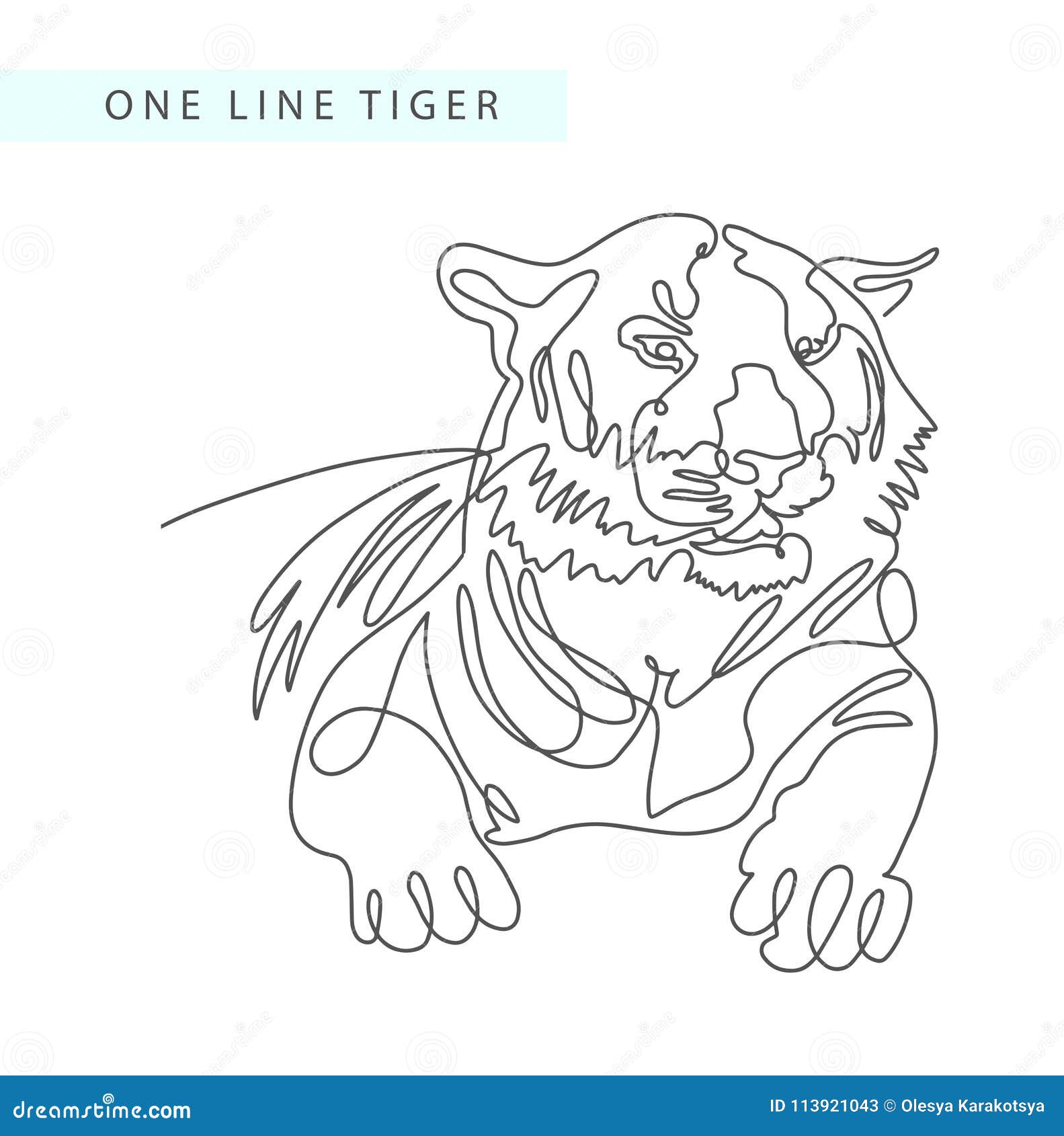 Continuous One Line Drawing of Tiger Portrait in Modern Minimalistic ... Continuous One Line Drawing of Tiger Portrait in Modern Minimalistic ...
